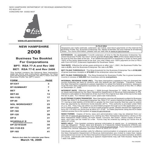 Corporate Business Profits Tax Return Booklet | PDF