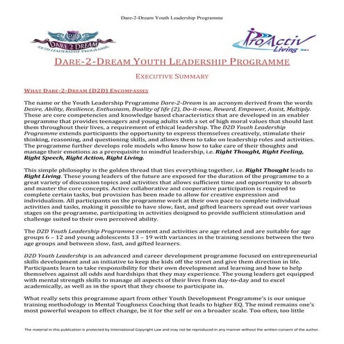 Dept of Education School Kids Programme Overview | PDF