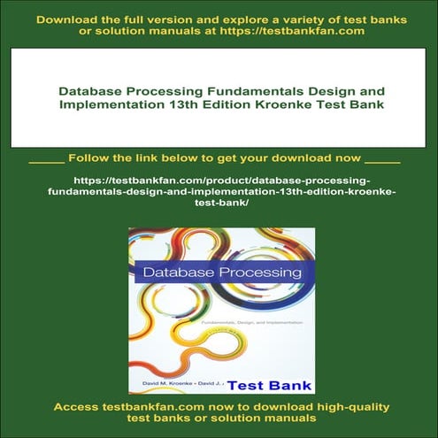 Database Processing Fundamentals Design and Implementation 13th Edition ...