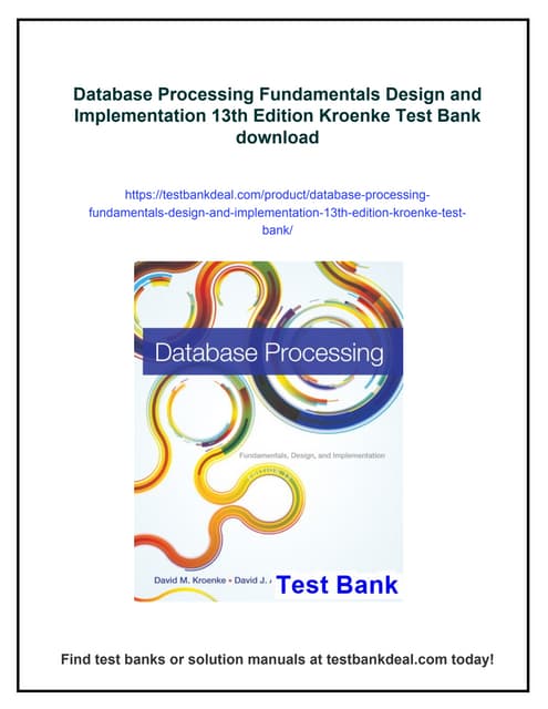 Database Processing Fundamentals Design And Implementation 13th Edition