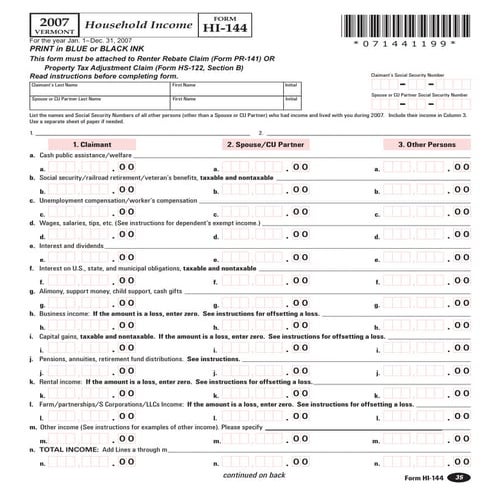 HI-144 - Household Income | PDF