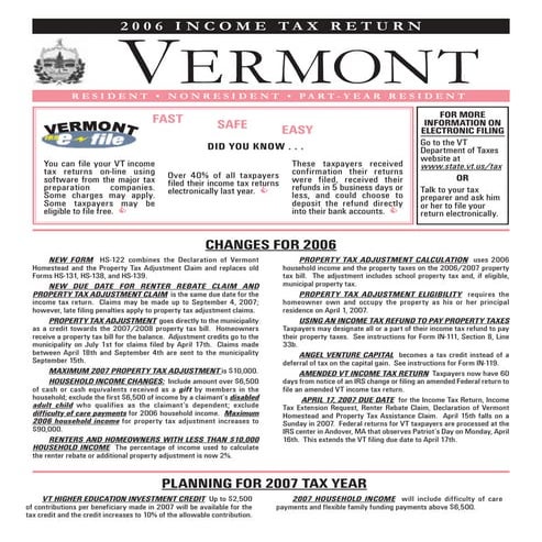 IN-119 - Vermont Tax Credits | PDF
