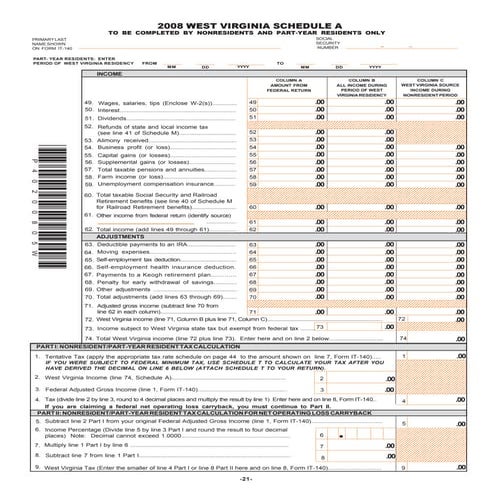 schedule A wv.us taxrev forms | PDF
