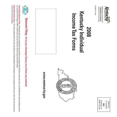 740 Packet—2008 Kentucky Individual Tax Booklet, Forms and Instructions ...