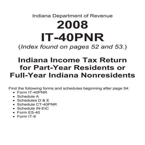 2008 IT-40EZ Income Tax Booklet with Form and Schedule | PDF