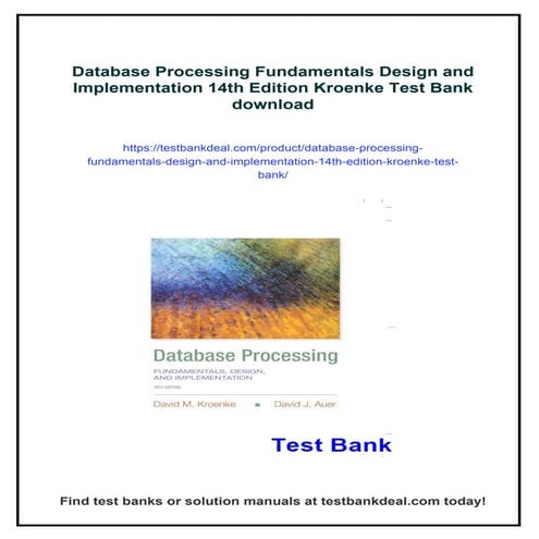 Database Processing Fundamentals Design and Implementation 14th Edition ...