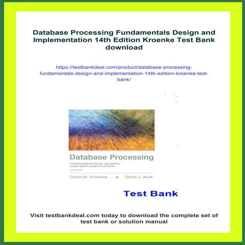Database Processing Fundamentals Design and Implementation 14th Edition ...