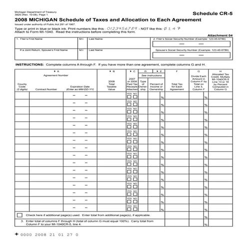 Sch_CR5_michigan.gov documents taxes | PDF | Personal Taxes | Personal Finance