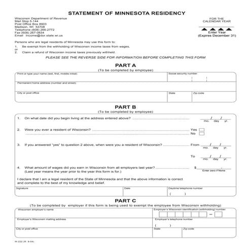 Form W-222 | PDF