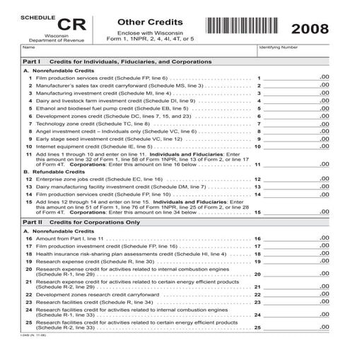 Schedule CR | PDF