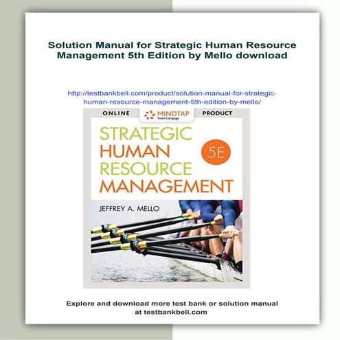 Solution Manual for Strategic Human Resource Management 5th Edition by Mello | PDF