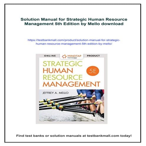 Solution Manual for Strategic Human Resource Management 5th Edition by ...