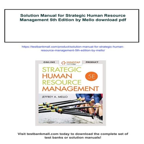 Solution Manual for Strategic Human Resource Management 5th Edition by ...