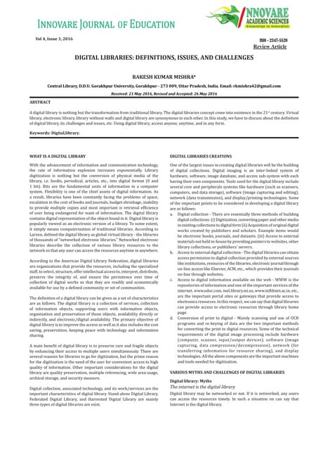 WHAT ARE DIGITAL RESOURCES? DISCUSS WHAT ARE DIFFERENT TYPES AND HOW LIBRARIES ARE USING THEM ...