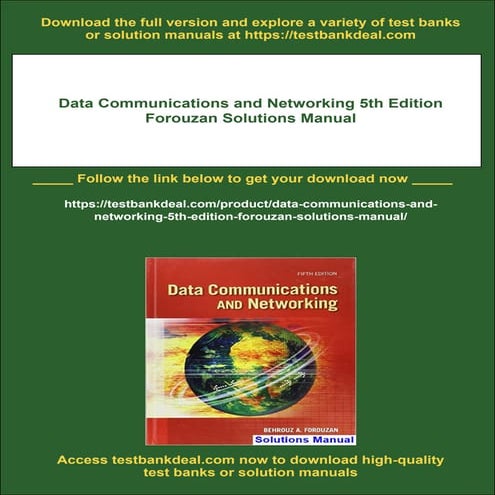 Data Communications and Networking 5th Edition Forouzan Solutions Manual | PDF