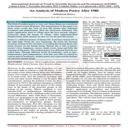 An Analysis of Modern Poetry After 1980 | PDF