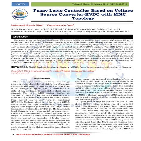 Fuzzy Logic Controller Based on Voltage Source Converter-HVDC with MMC Topology | PDF | Radio ...