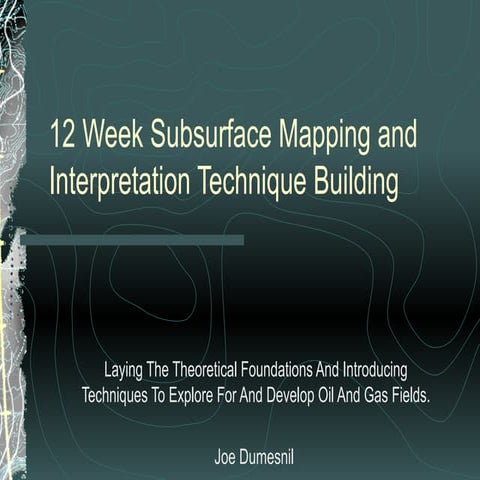 12 Week Subsurface Mapping And Interpretation Technique Building | PPT