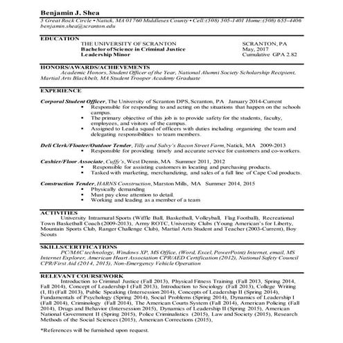Benjamin Shea Resume | DOCX