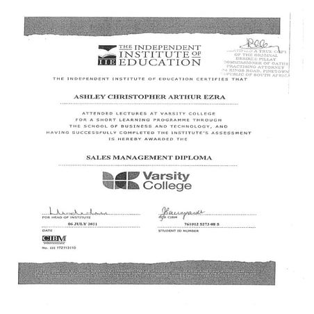 VARSITY COLLEGE DIPLOMA | PDF
