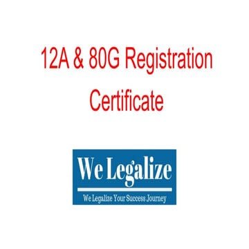 Online 12A Registration and Online 80G Registration - We Legalize | PDF