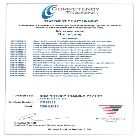 Haz Area Certificate | PDF