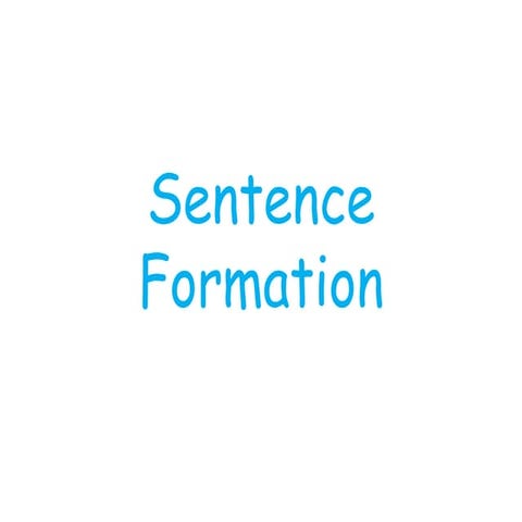 Sentence Formation | PPTX