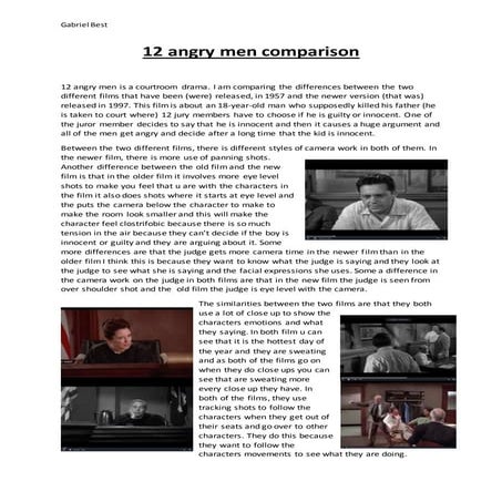 12 angry men similarities and differences | DOCX