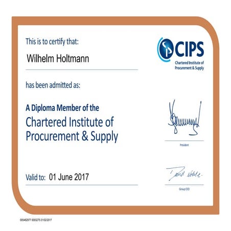 Willis Holtmann - CIPS Diploma | PDF