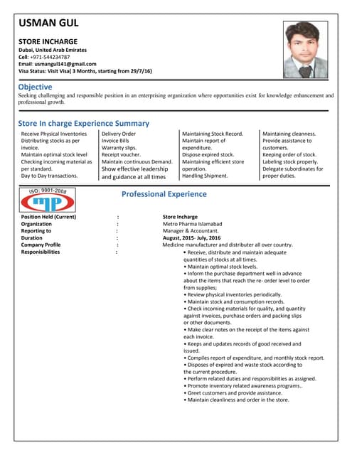 Store-Incharge-Resume | DOCX