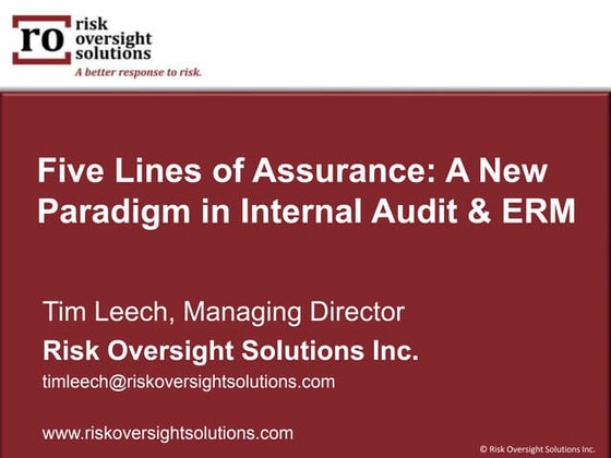 Pp the three lines of defense in effective risk management and control ...