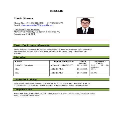 MANIK RESUME | DOCX
