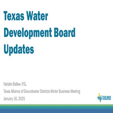 Texas Water Development Board Updates - Natalie Ballew | PPT