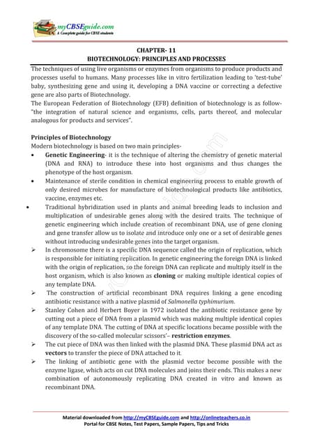 Biotechnoloy principles and processes | PPTX