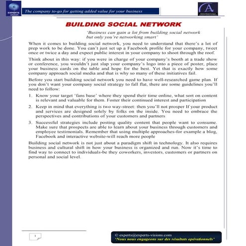 BUILDING SOCIAL NETWORK | PPT