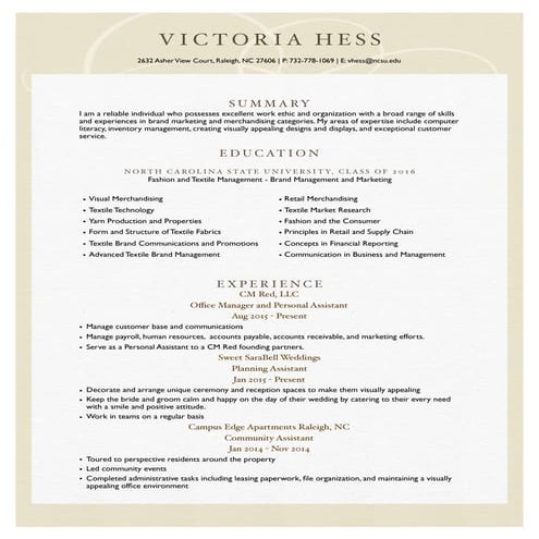 Jewelry Resume | DOCX