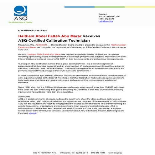 ASQ CQE | PDF
