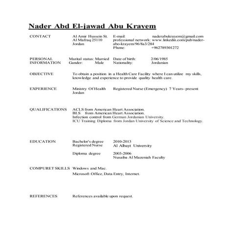 Nader cv | DOCX