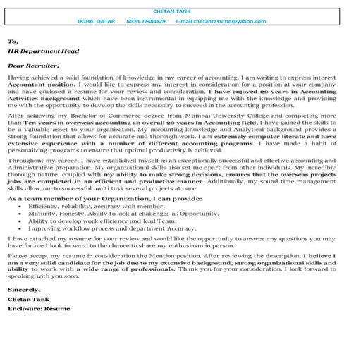 Hashim's Cover letter | PDF