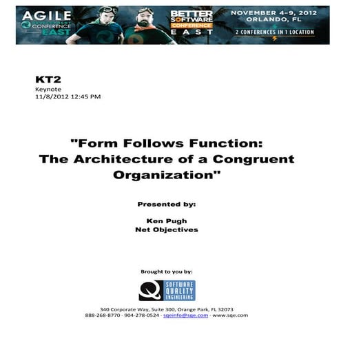 Form Follows Function: The Architecture of a Congruent Organization | PDF