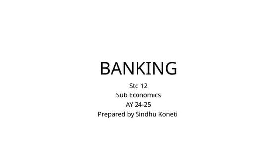 Money and Banking Class 12 | PPTX | Currencies | Economy