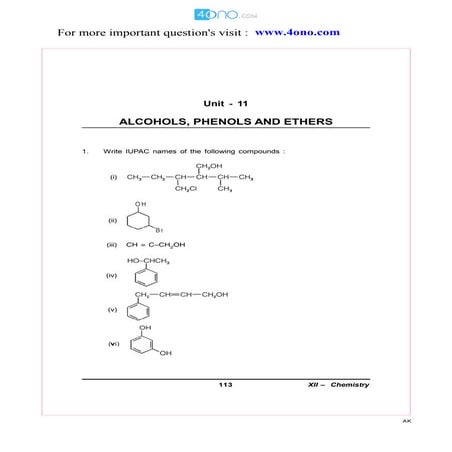 12 chemistry impq_ch11_alcohols_phenols_and_ethers_01 | PDF