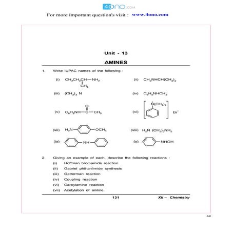 12 chemistry impq_ch13_amines_01 | PDF
