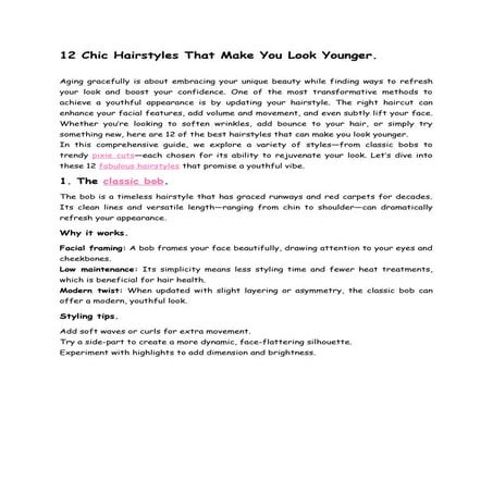 12 Chic Hairstyles That Make You Look Younger.docx