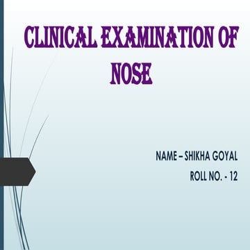 Examination of nose | PPTX