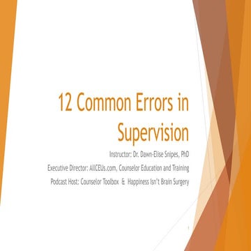 12 Common Errors in Clinical Supervision | PPT