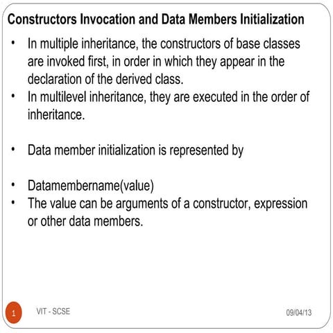 12 Constructors Invocation And Data Members Initialization Ppt