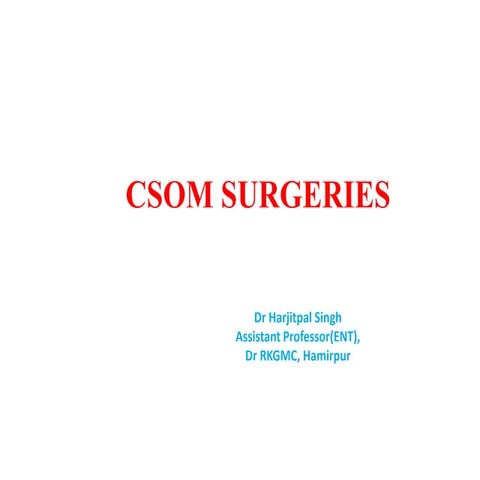 CSOM SURGERIES | PPTX
