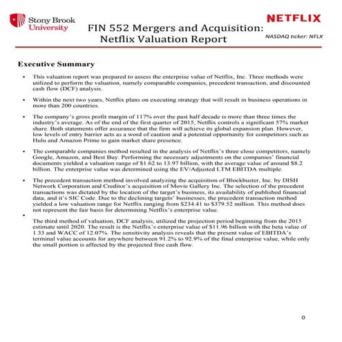 Netflix Valuation | PDF