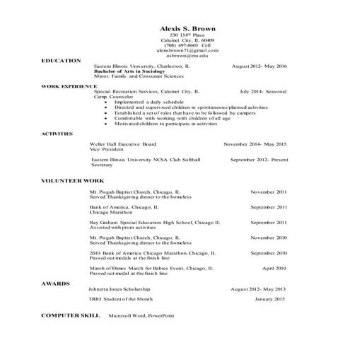 Alexis Resume 2015 | DOCX